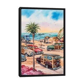 iCanvas "Moonlight Beach Woodies" by Bill Drysdale Framed - Bed Bath & Beyond - 37086948